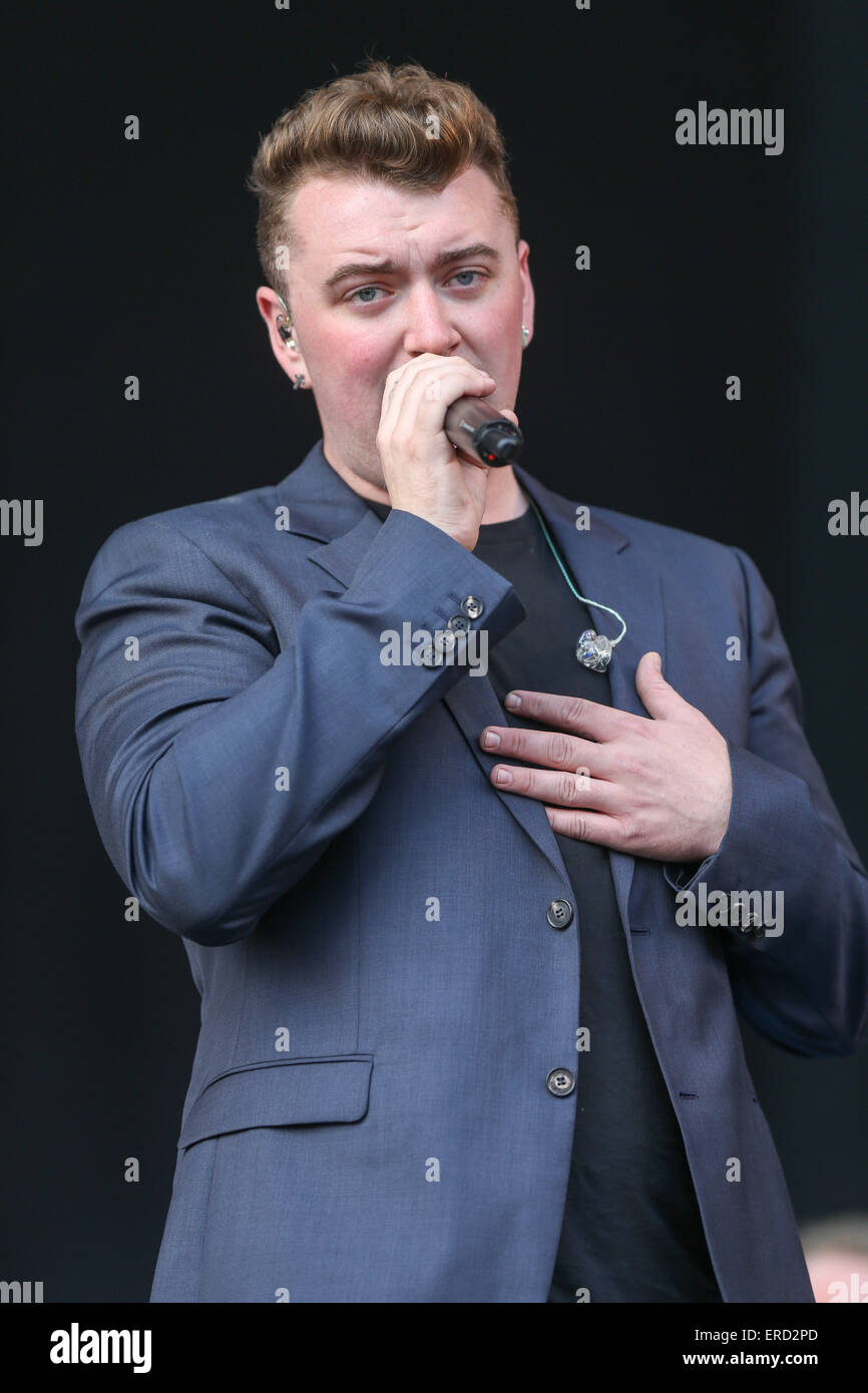 Sam Smith performing at Hylands Park,Chelmsford,Essex,on Sunday Aug ...