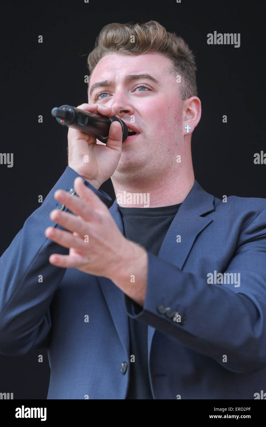 Sam Smith performing at Hylands Park,Chelmsford,Essex,on Sunday Aug ...