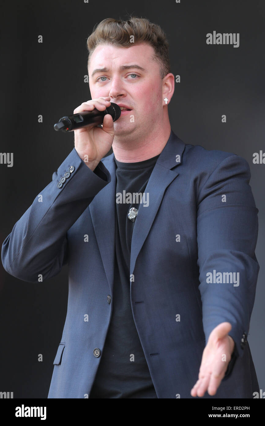 Sam Smith performing at Hylands Park,Chelmsford,Essex,on Sunday Aug ...