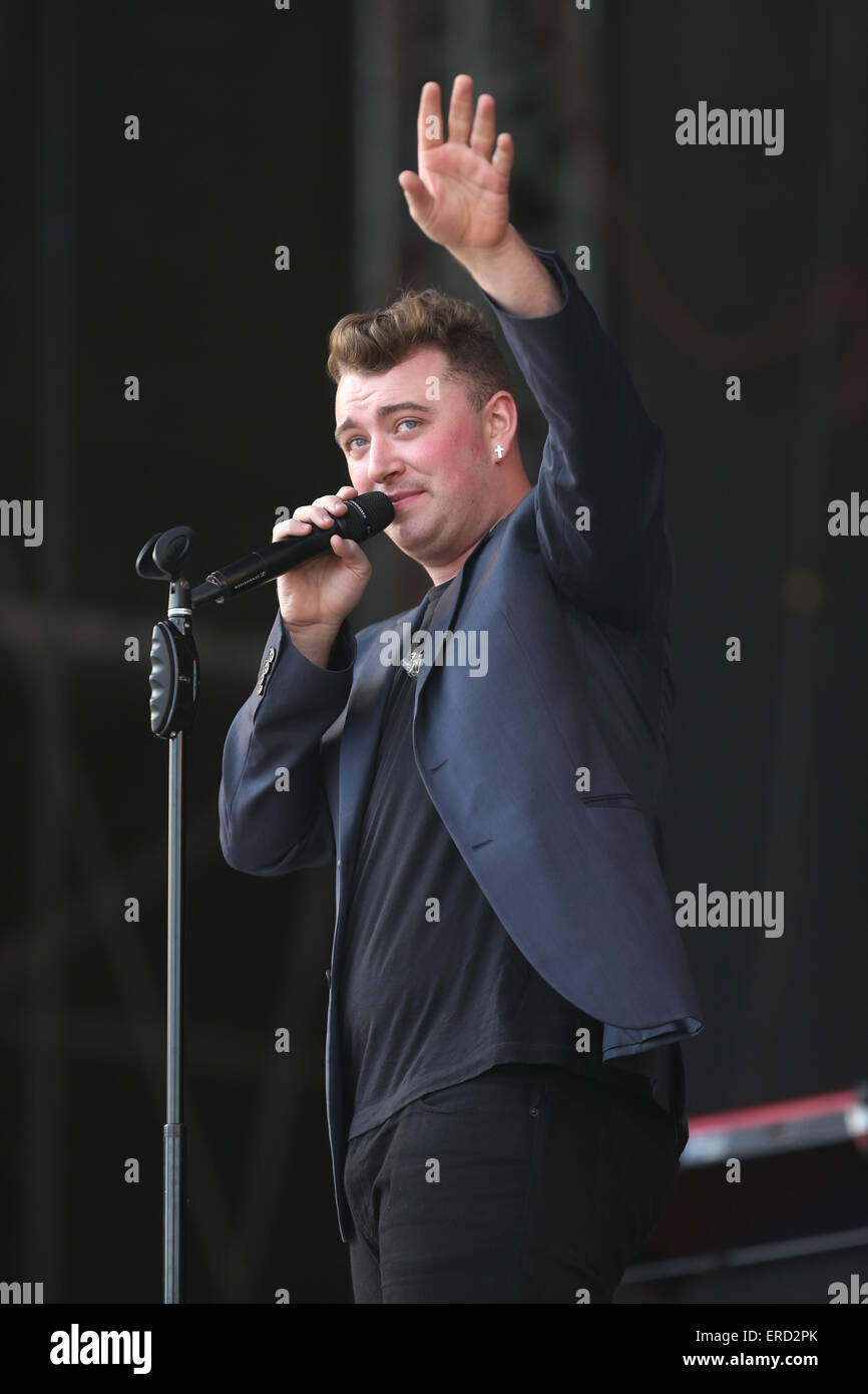 Sam Smith performing at Hylands Park,Chelmsford,Essex,on Sunday Aug ...
