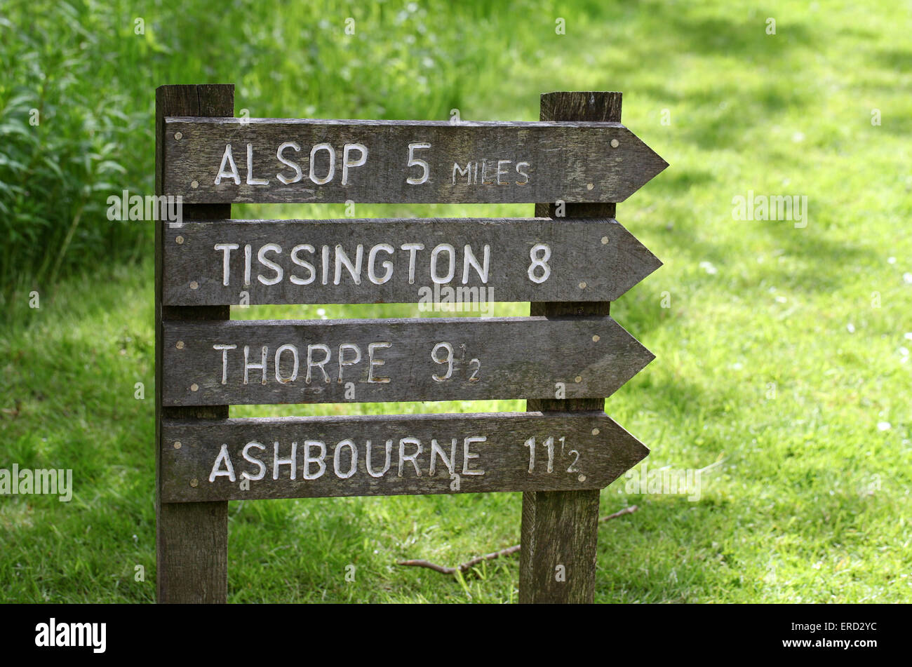 Tissington Trail Sign at Hartington Station in the Peak District ...
