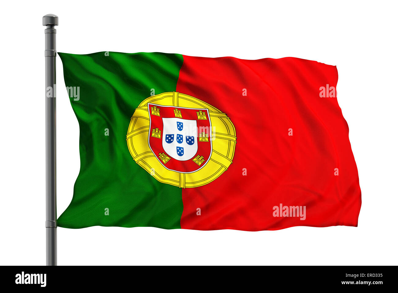 Flag of portugal on white background Stock Photo - Alamy