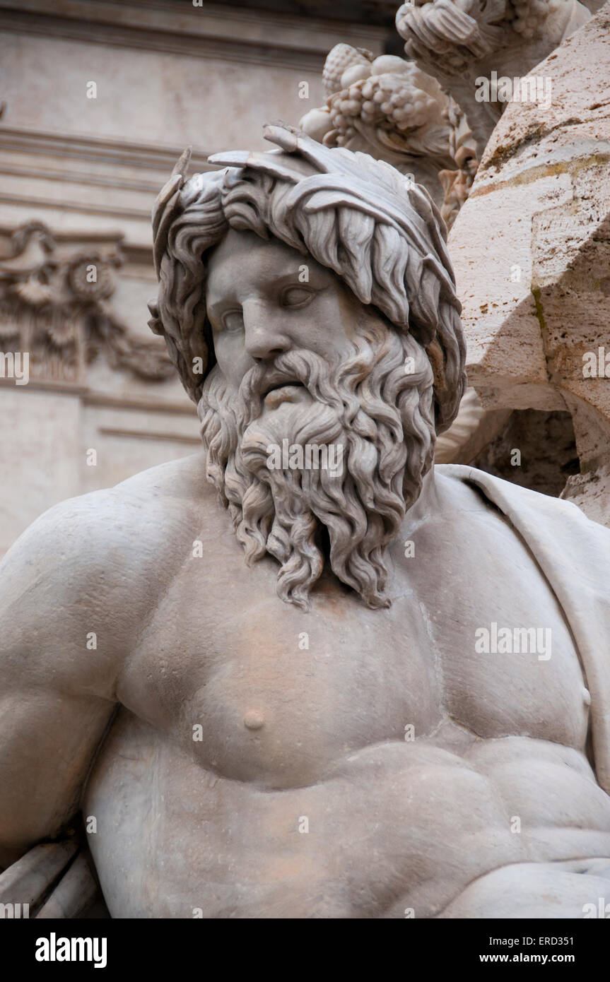 Roman statue head male Stock Photo - Alamy