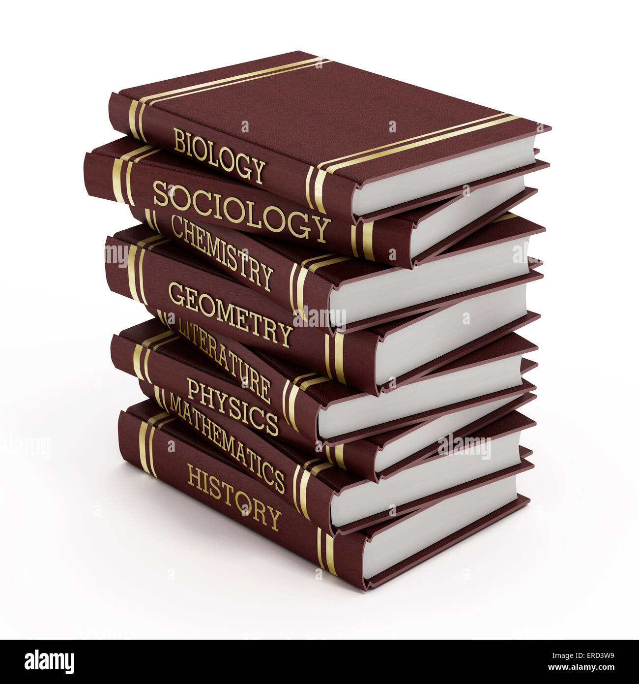 Book Stack isolated on white background Stock Photo - Alamy