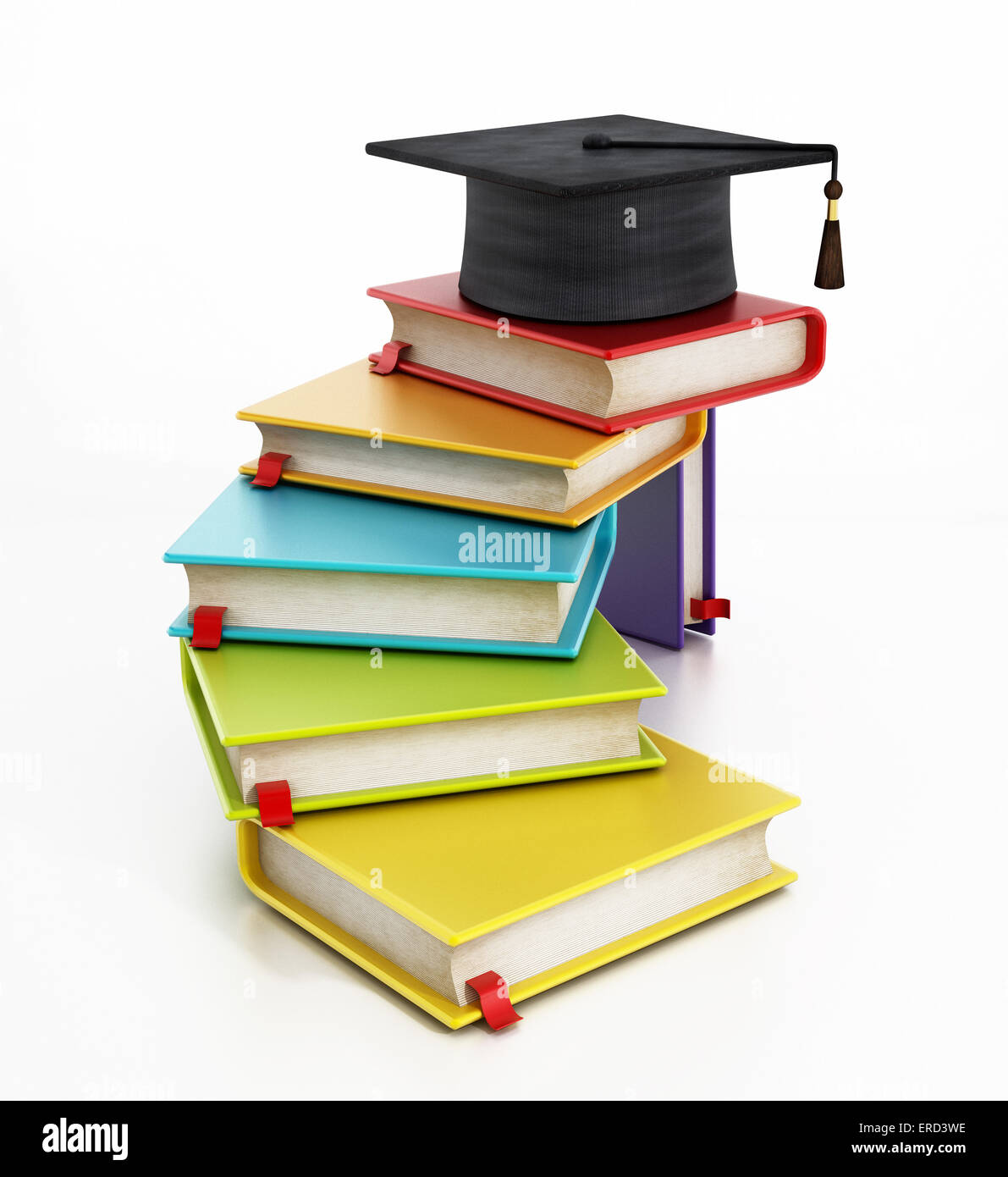 Graduation cap on stack books hi-res stock photography and images - Alamy
