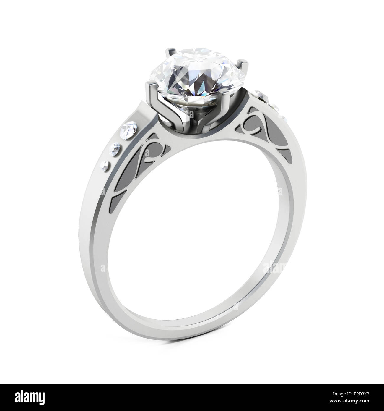 Diamond ring isolated on white background Stock Photo - Alamy