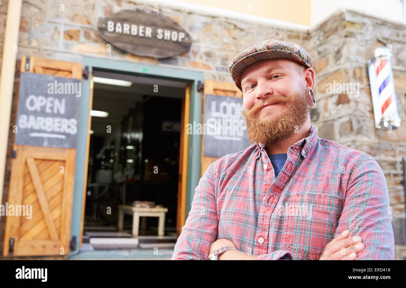 Barber standing outside shop hi-res stock photography and images - Alamy