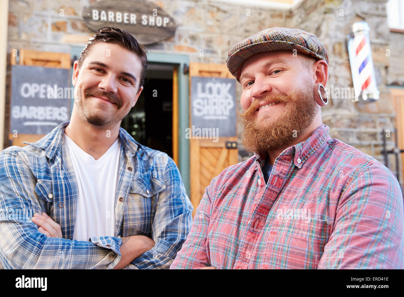 Barber standing outside shop hi-res stock photography and images - Alamy