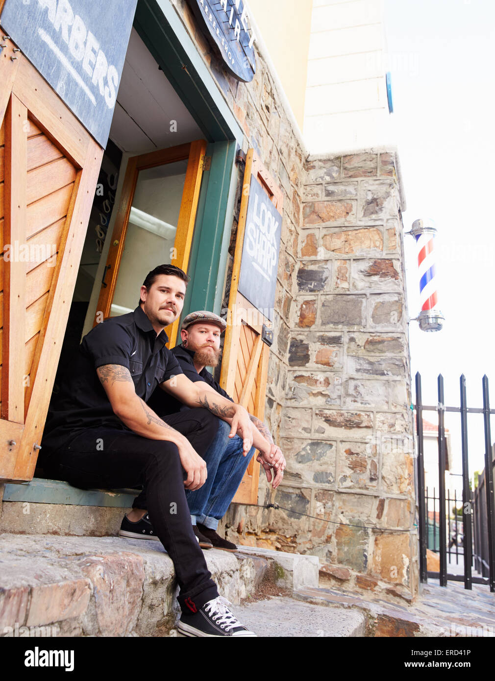 Barber standing outside shop hi-res stock photography and images - Alamy