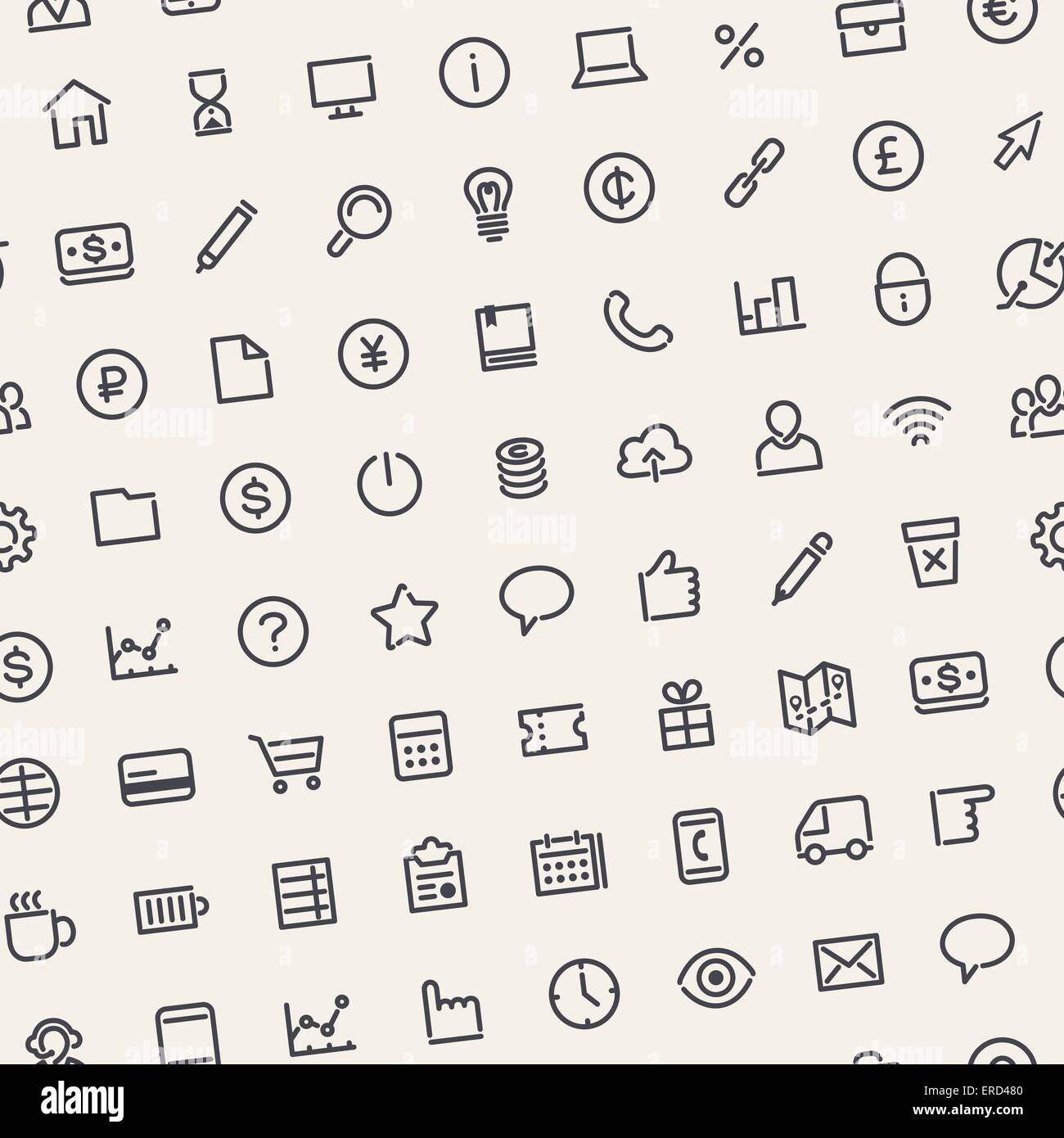 Light Seamless Business Background with Line Icons Stock Vector Image ...