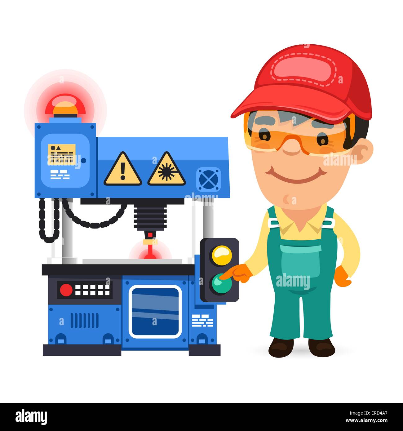 Factory Worker is Working on Laser Plotter Stock Vector Image & Art - Alamy