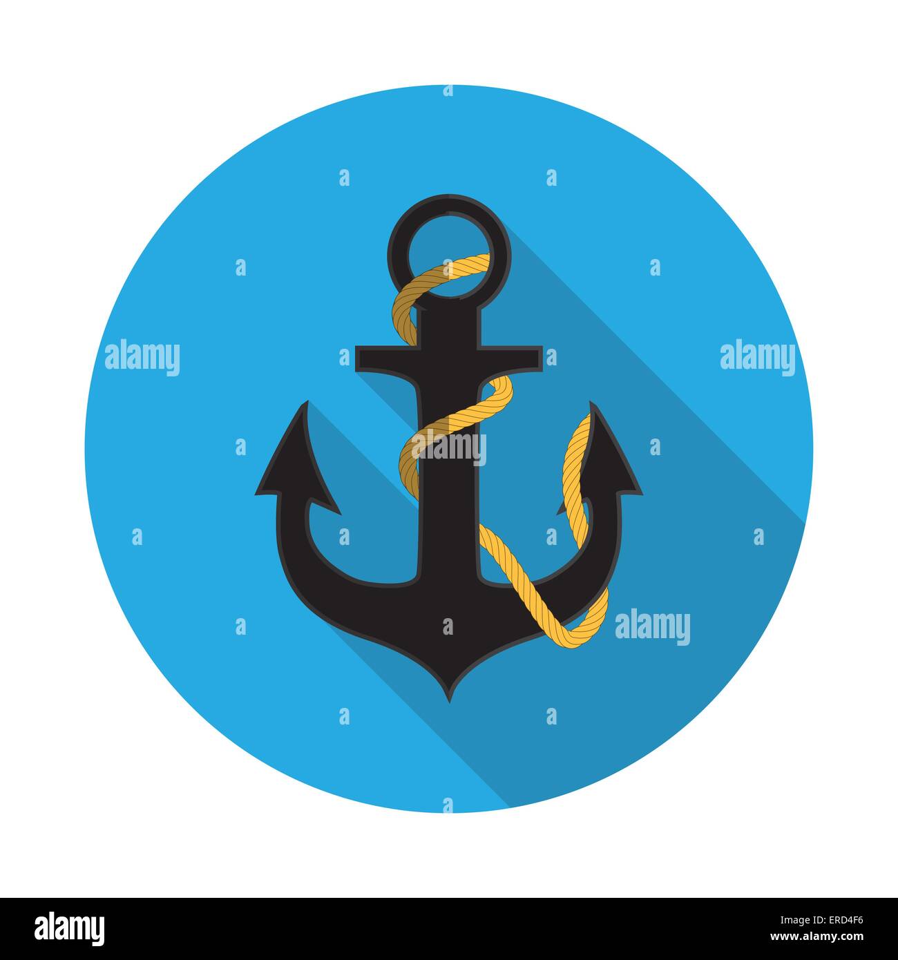 Flat Design Concept Anchor Vector Illustration With Long Shadow Stock ...