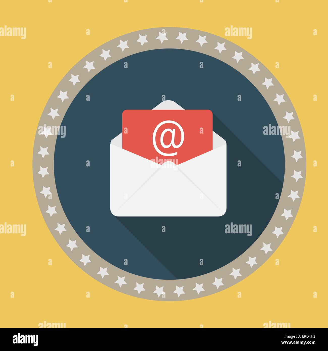 E-Mail Flat Icon with Long Shadow, Vector Illustration Stock Vector ...
