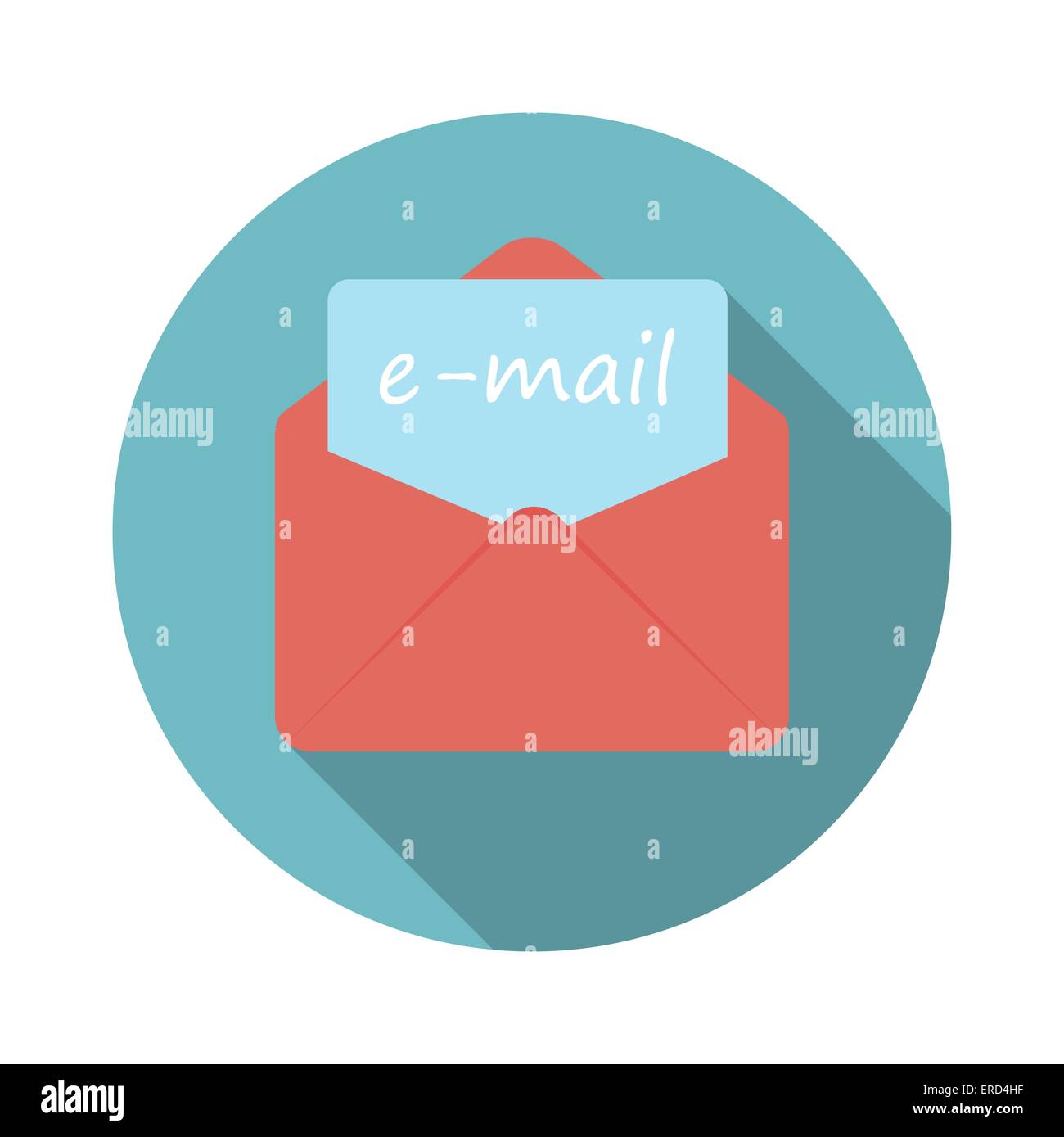 E-Mail Flat Icon with Long Shadow, Vector Illustration Stock Vector ...