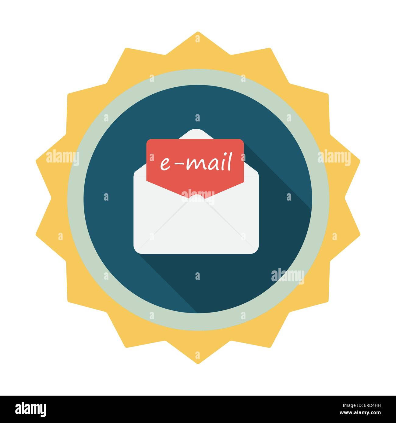 E-Mail Flat Icon with Long Shadow, Vector Illustration Stock Vector ...