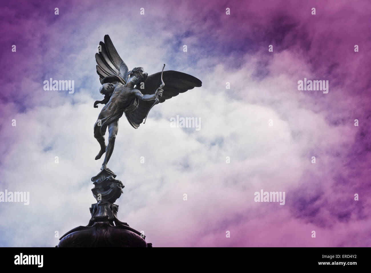 The famous Eros statue in Piccadilly Circus, London, England, United ...