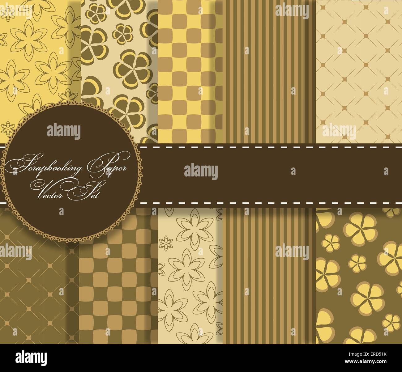 set of beaautiful vector paper for scrapbook Stock Vector Image & Art ...