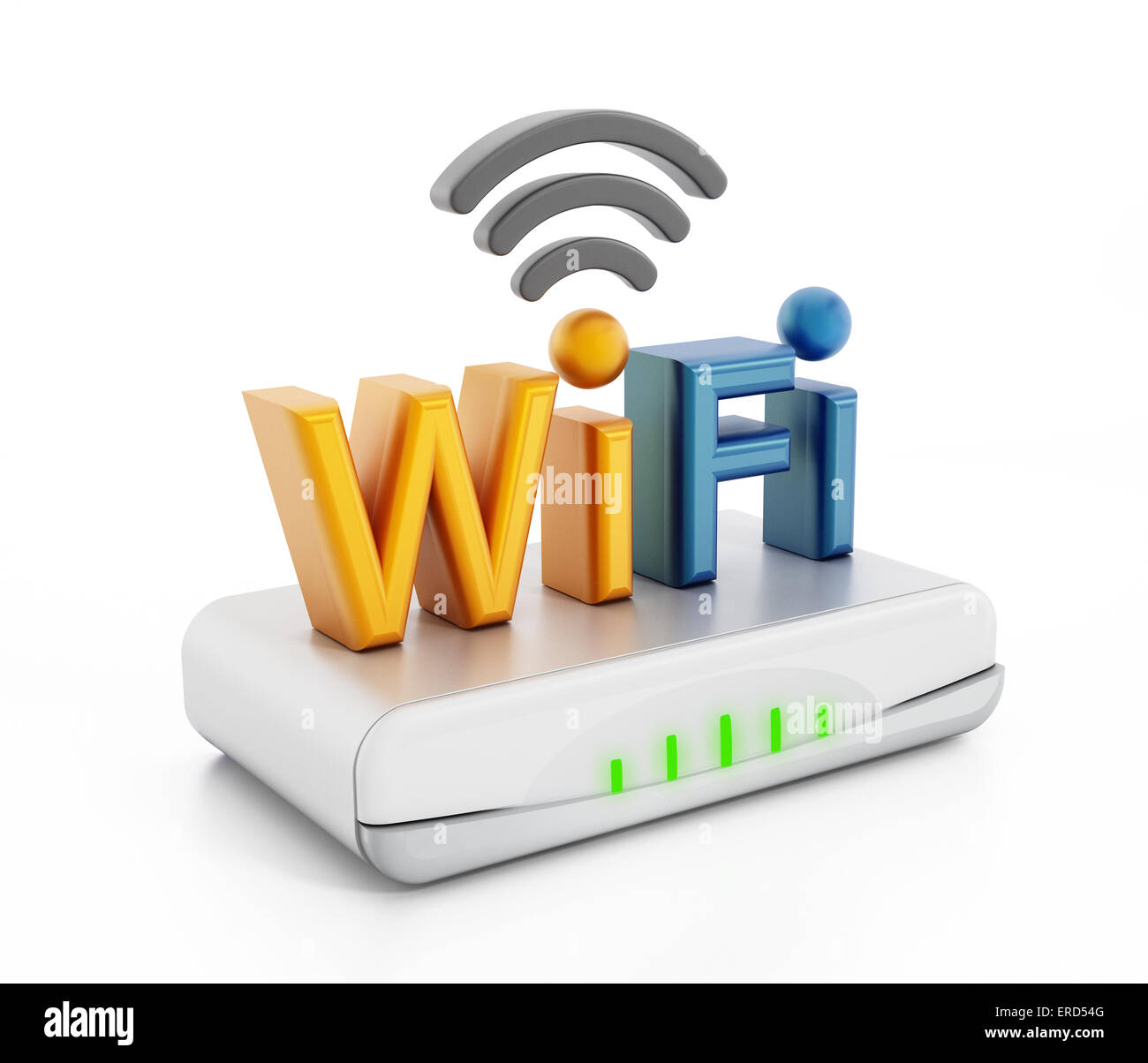 Wifi text on modem isolated on white Stock Photo - Alamy