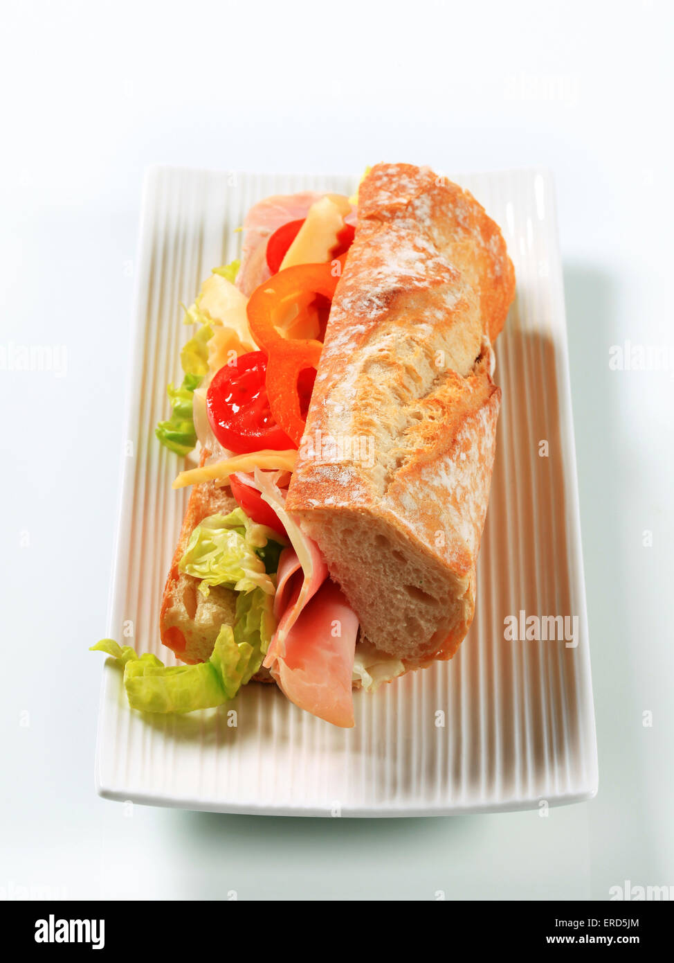 Ham and cheese sub sandwich - studio shot Stock Photo - Alamy