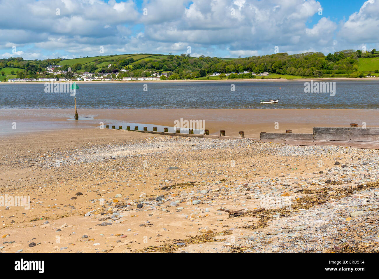 Ferryside at the mouth of the River Tywi, Carmarthenshire Wales UK ...