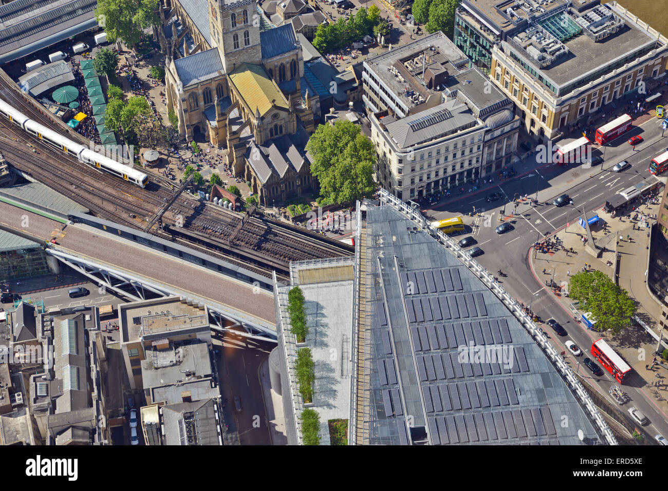 Aerial view of roads and railway Infrastructure in London United ...