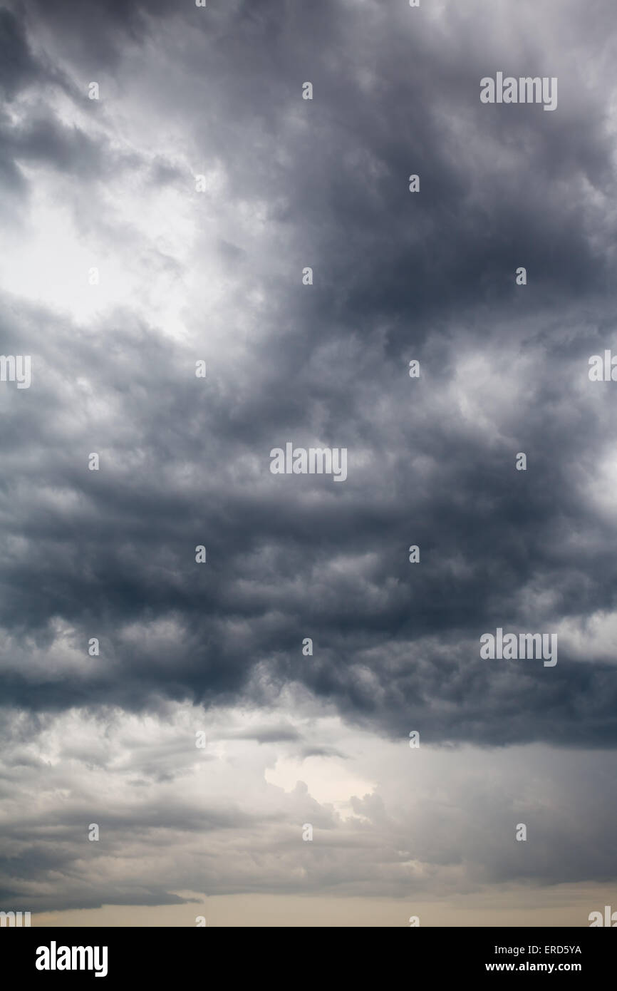 cloudscape with dark storm clouds in the evening spring sky Stock Photo ...