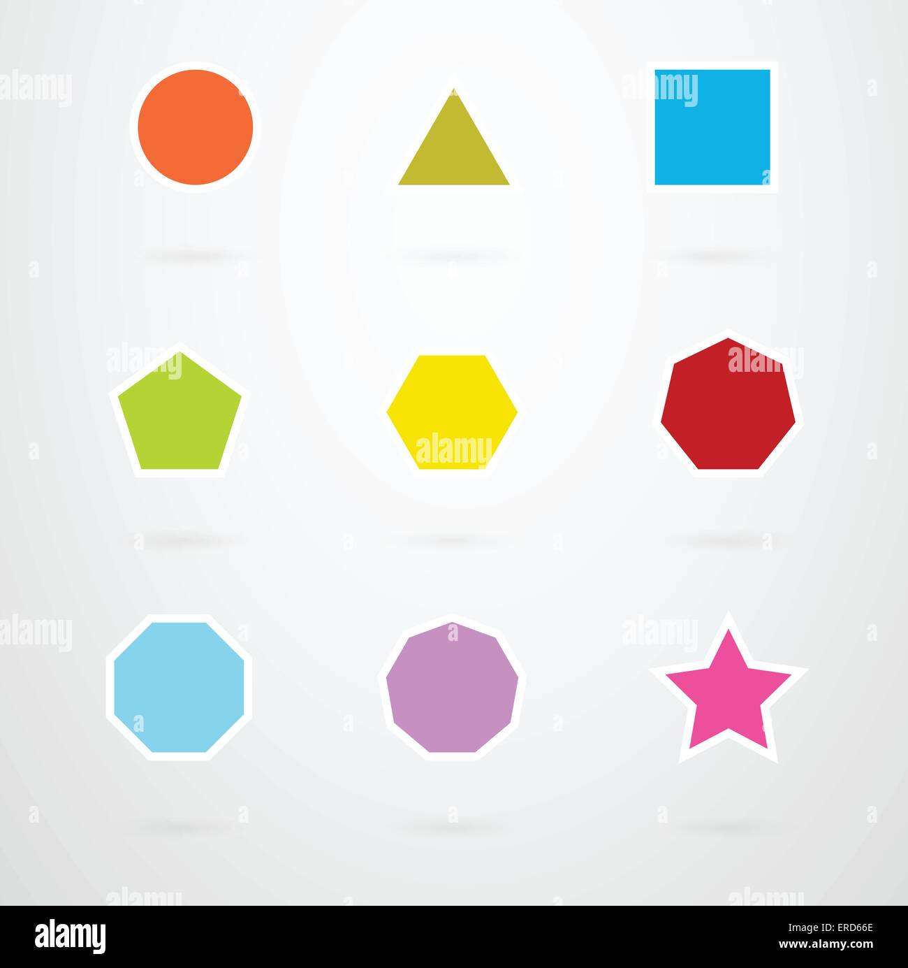 Basic Geometric Shapes Vector Icon Set Stock Vector Image & Art - Alamy
