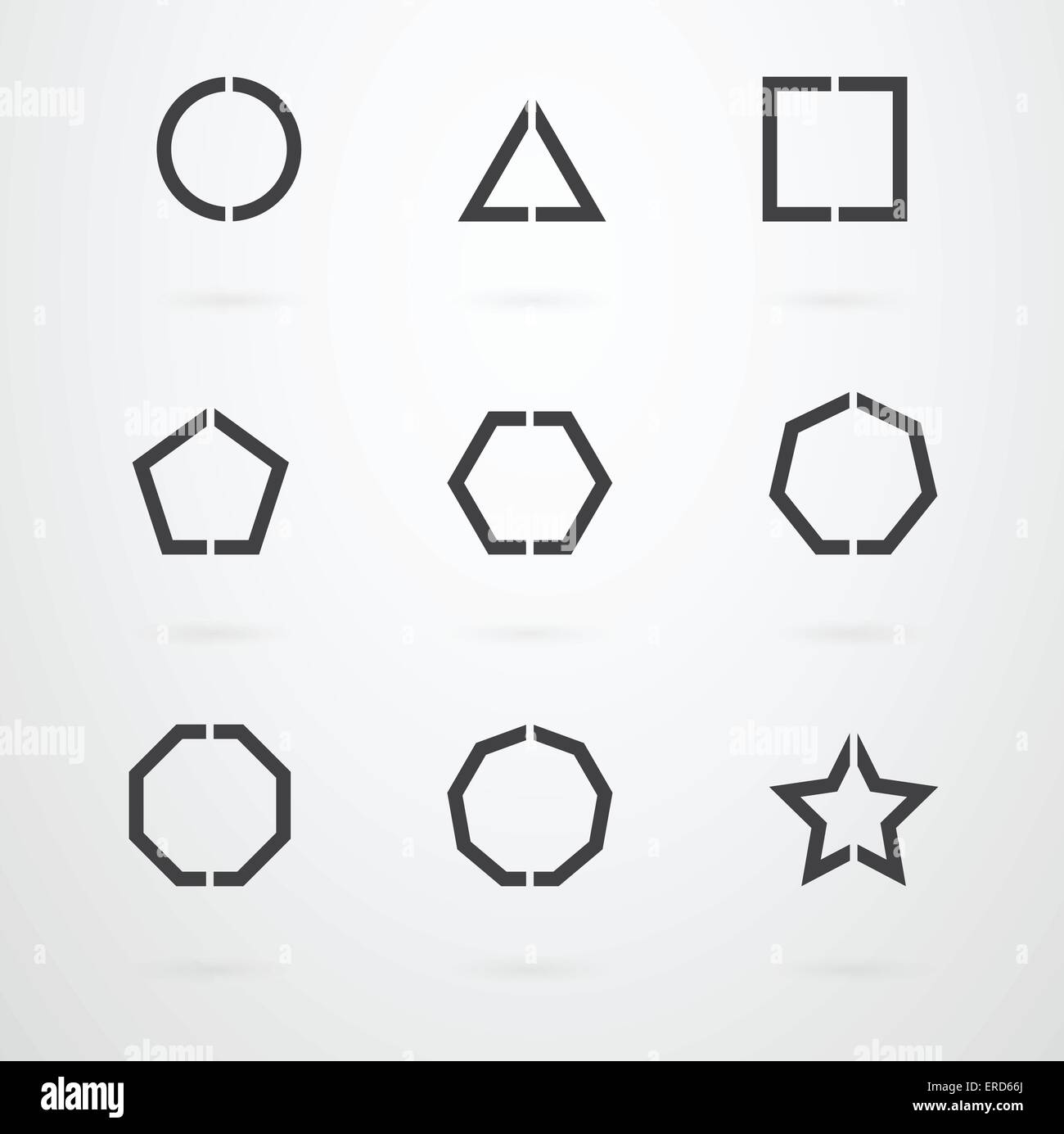 Basic Geometric Shapes Vector Icon Set Stock Vector Image & Art - Alamy