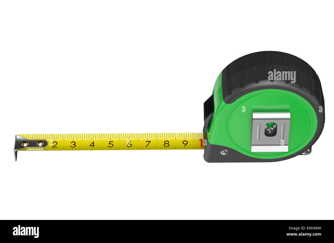 green measuring tape isolated on white background Stock Photo - Alamy