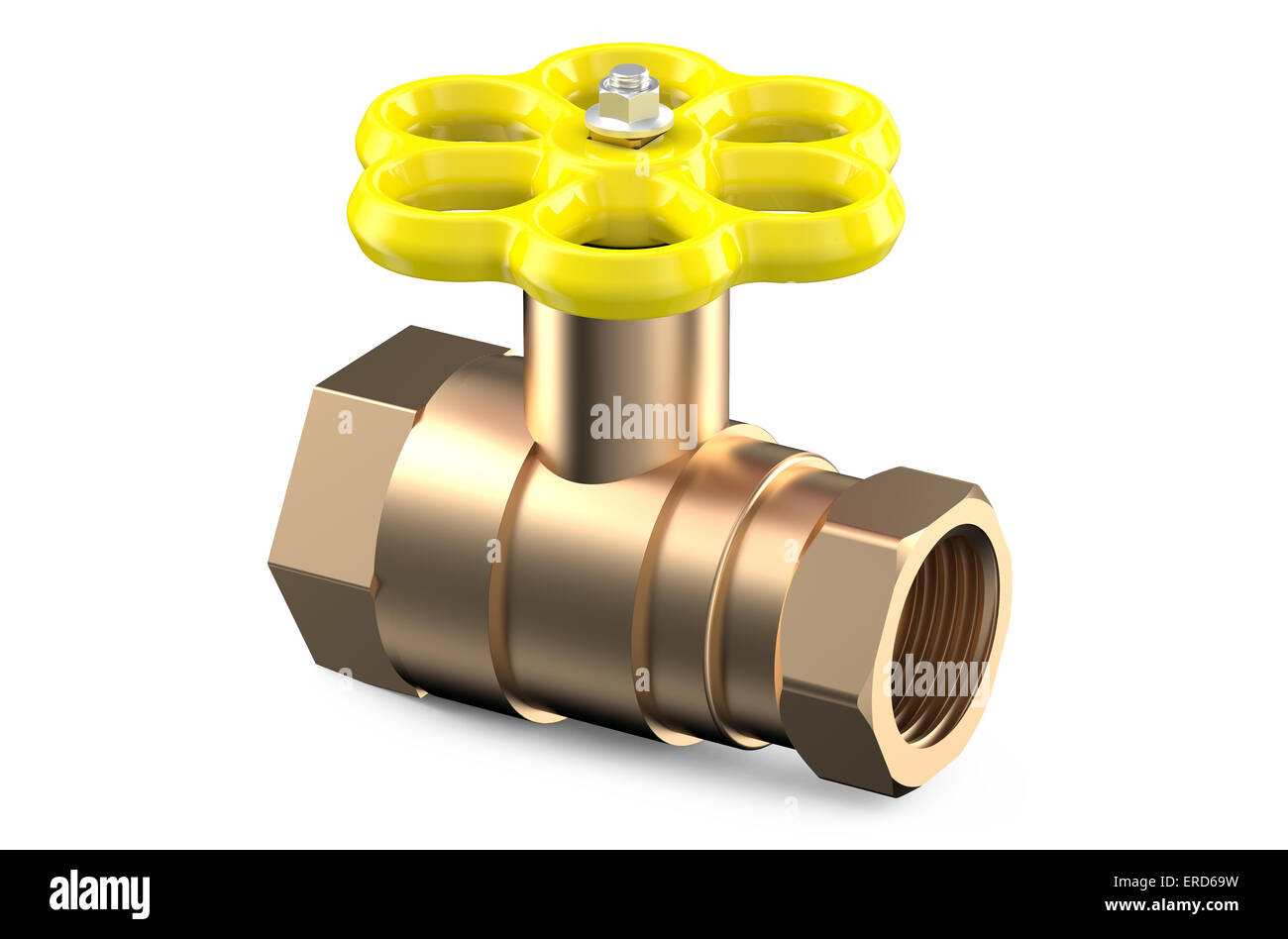yellow valve isolated on white background Stock Photo - Alamy