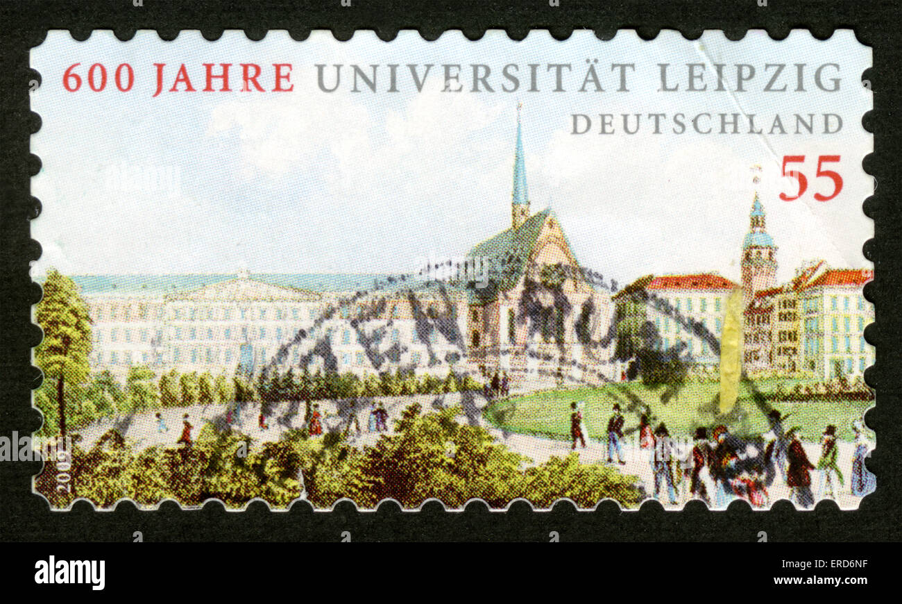 Germany,post mark,stamp,600 years of the University of Leipzig Stock ...