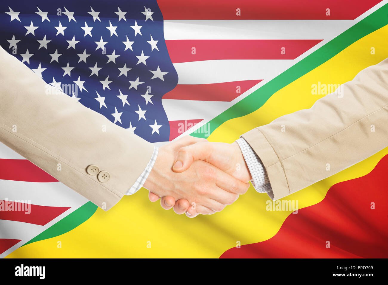 Businessmen shaking hands - United States and Congo-Brazzaville Stock ...