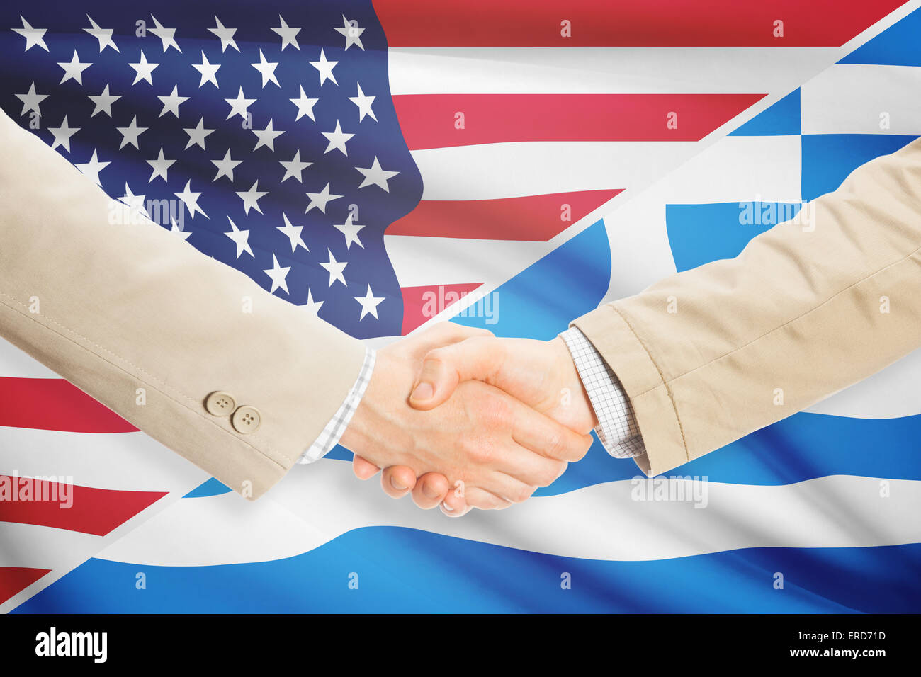 Businessmen shaking hands - United States and Greece Stock Photo - Alamy Businessmen shaking hands - United States and Greece Stock Photo - Alamy