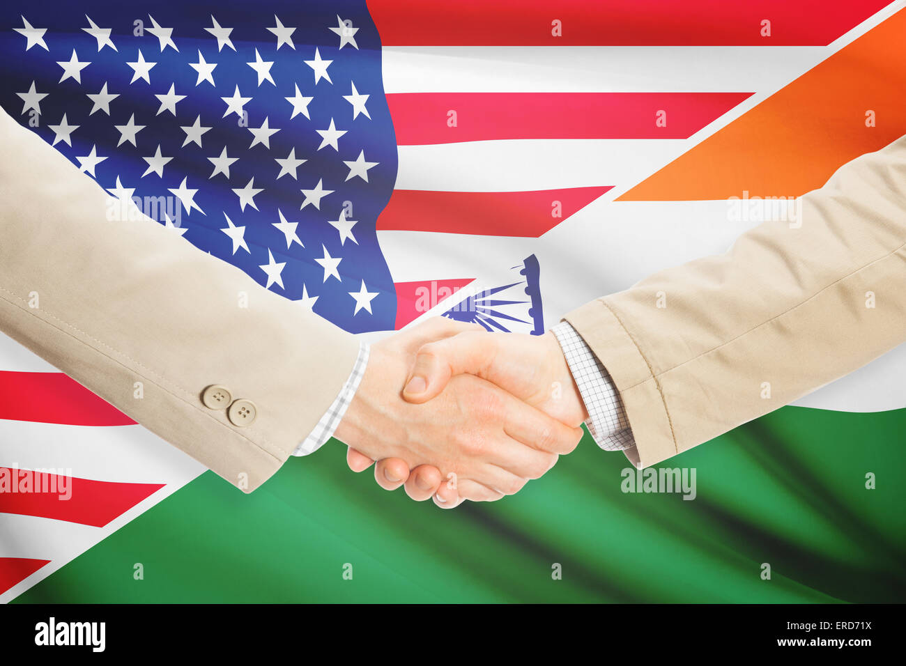 India flag handshake hi-res stock photography and images - Alamy