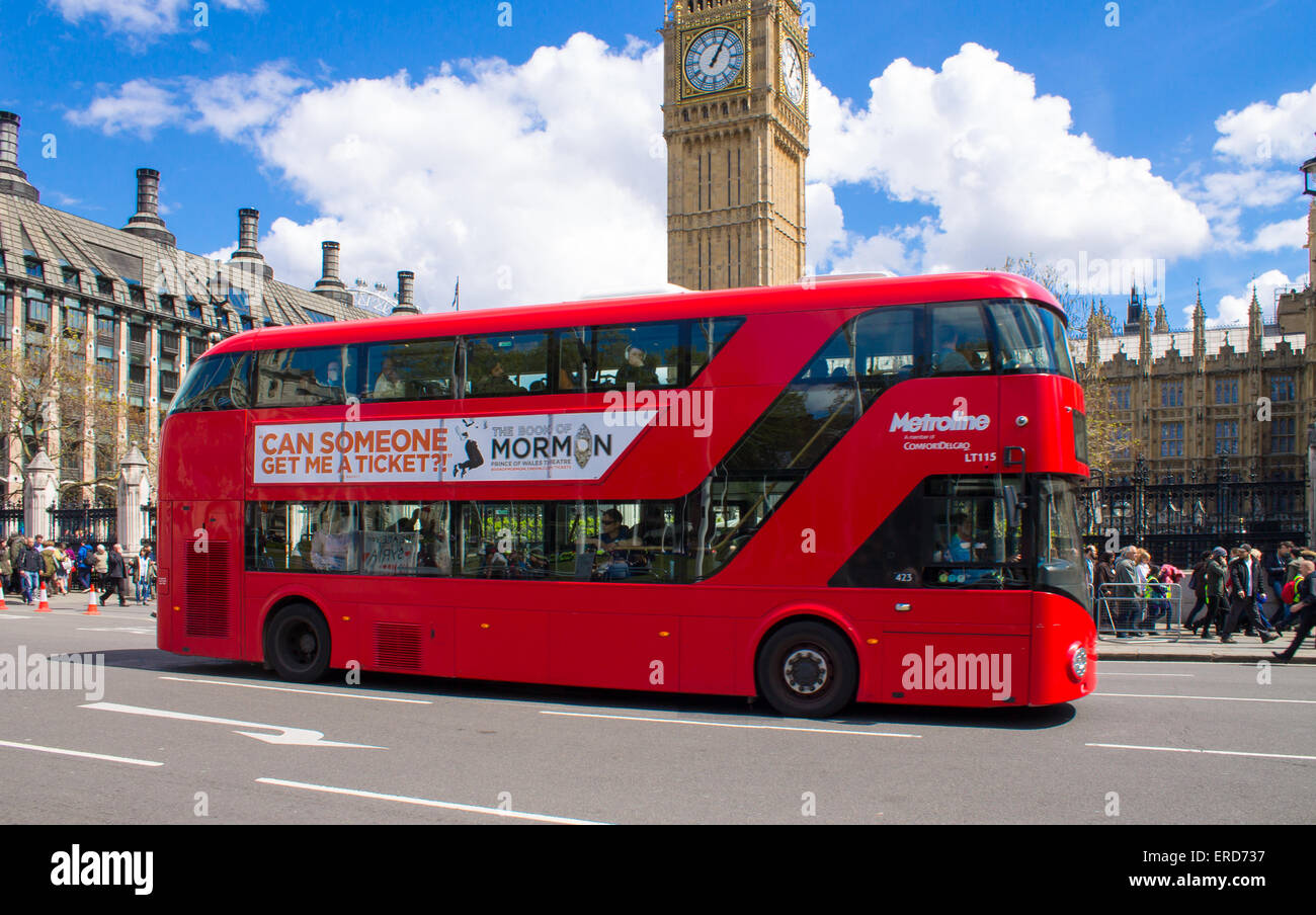 Metroline Double Decker in London, United Kingdom. Big Ben and ...