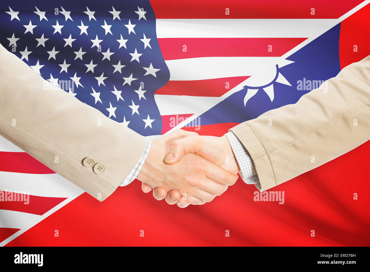 Businessmen shaking hands - United States and Taiwan Stock Photo - Alamy
