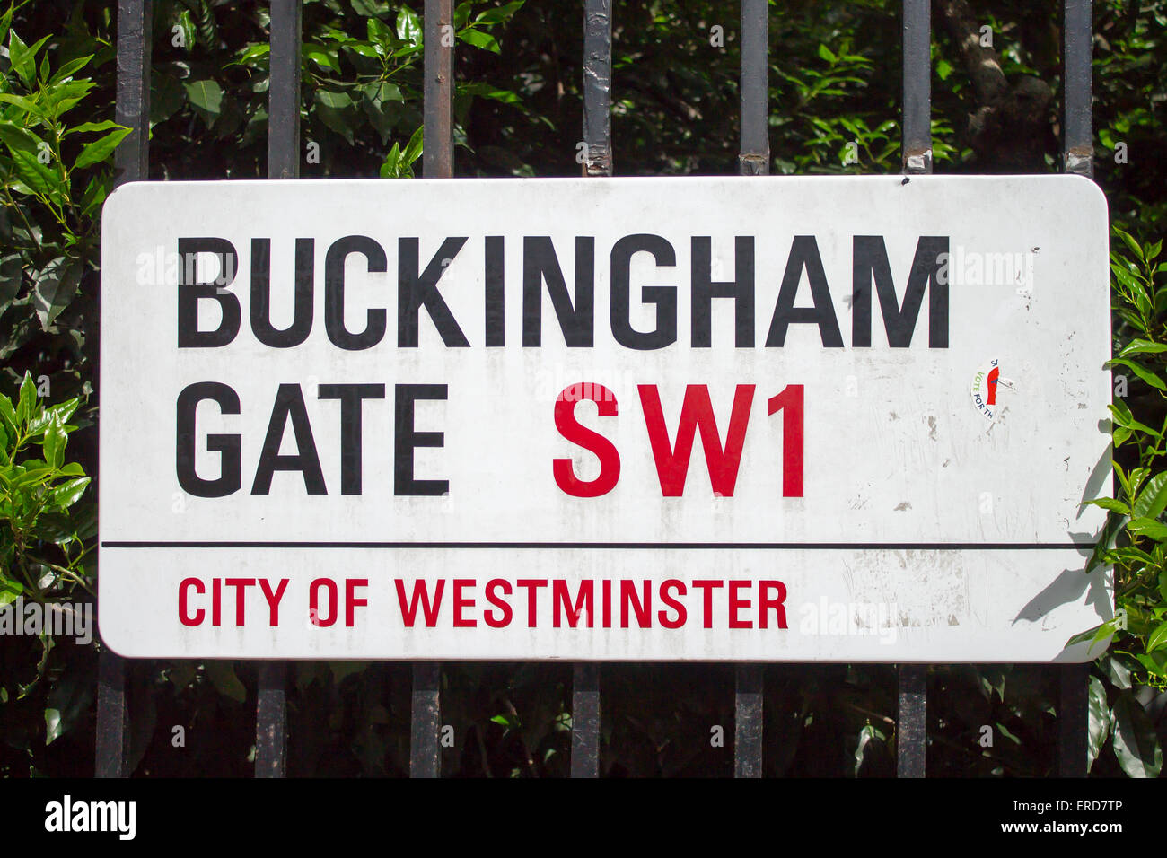 Buckingham Gate Street Sign in City of Westminster, London Stock Photo ...