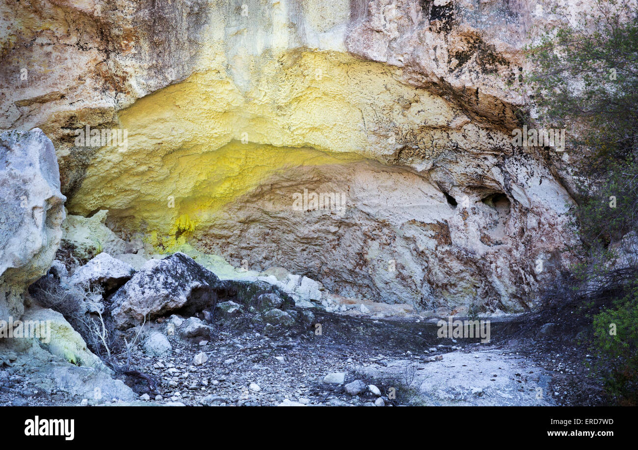 Sulphur Cave at Wai o Tapu Thermal Wonderland in New Zealand's North ...