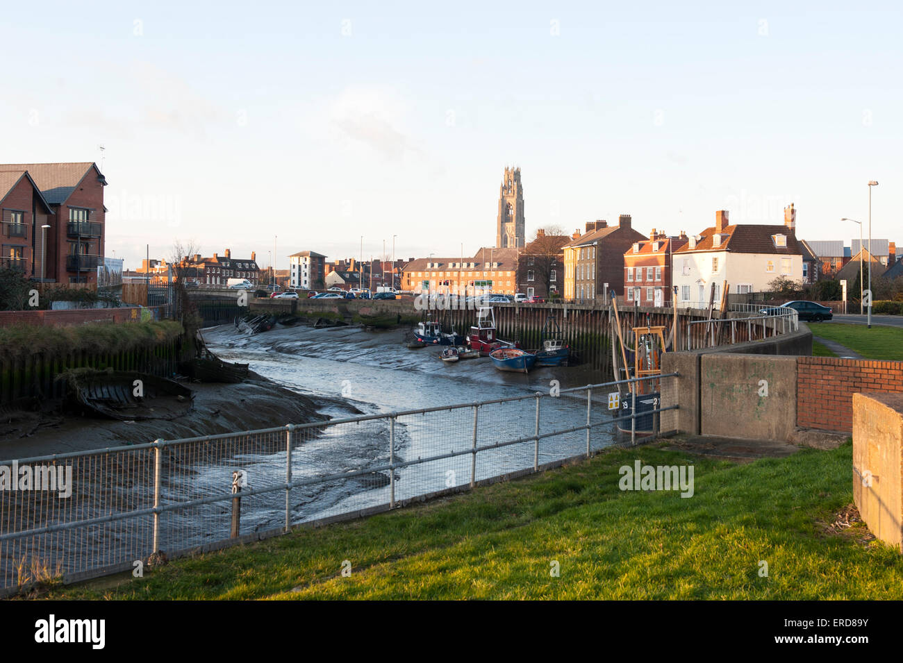Low Tide at the port of Boston, England Stock Photo - Alamy