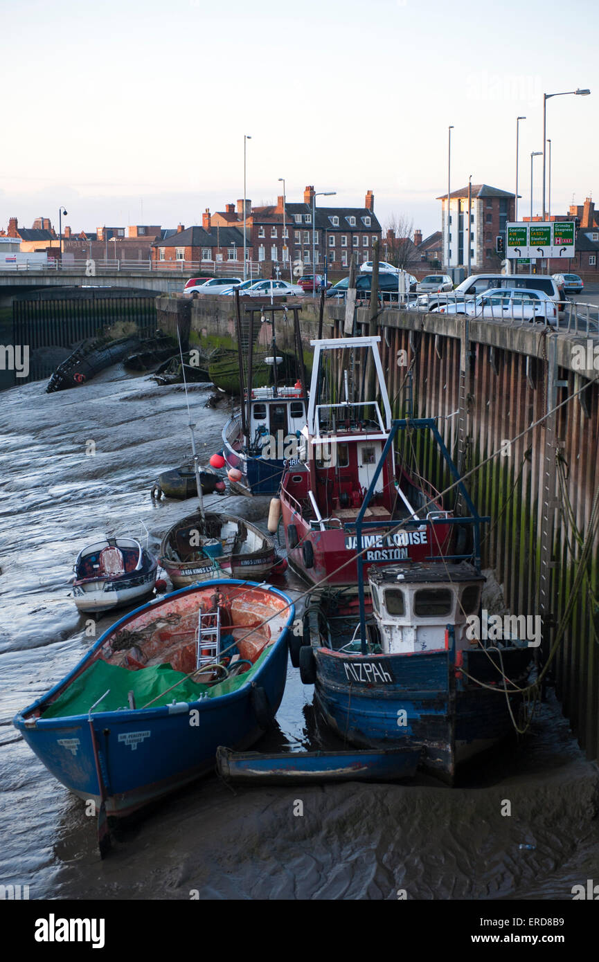 Low Tide at the port of Boston, England Stock Photo - Alamy