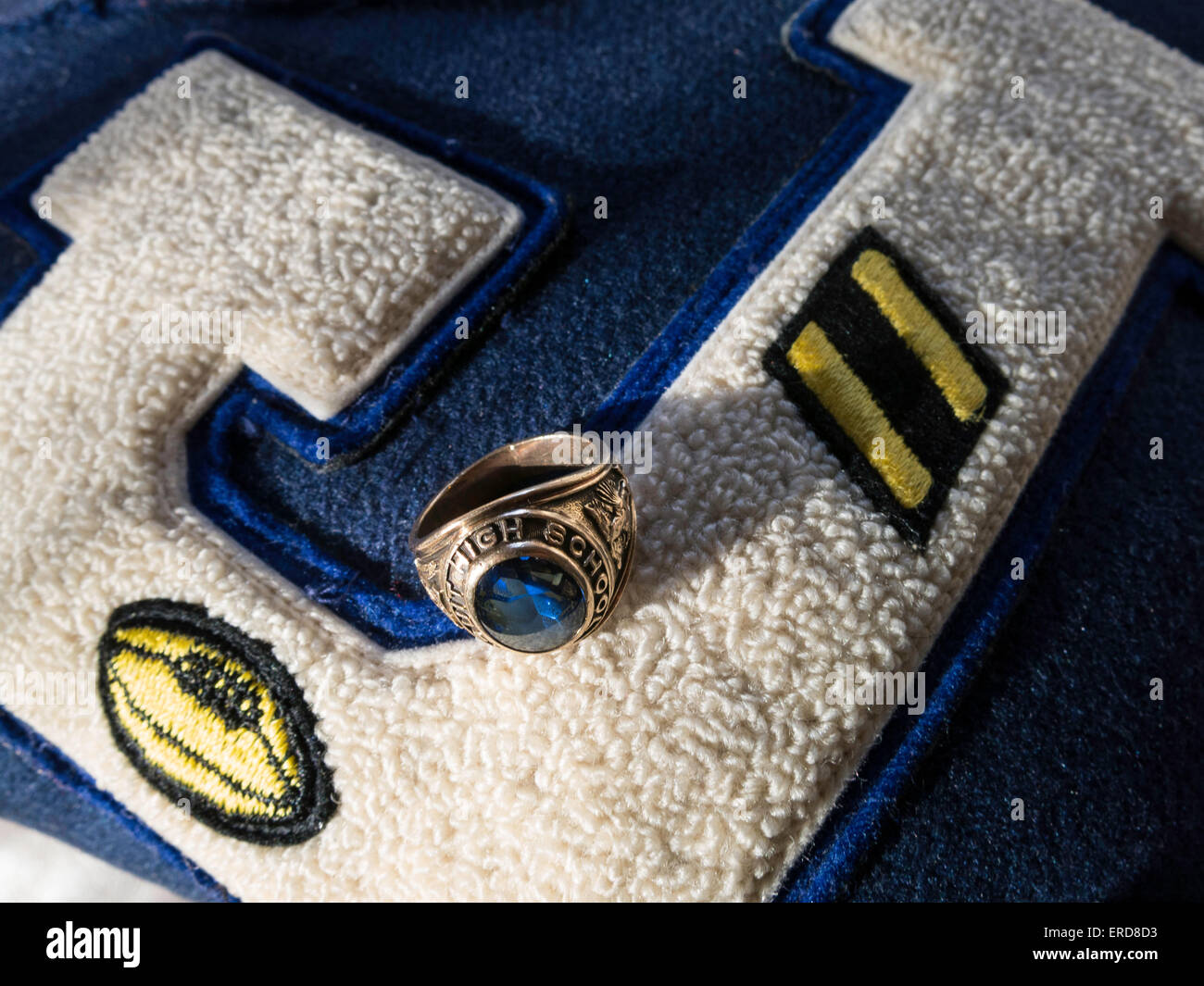 Still Life 1960's High School Athletic Letter Jacket and Class Ring ...