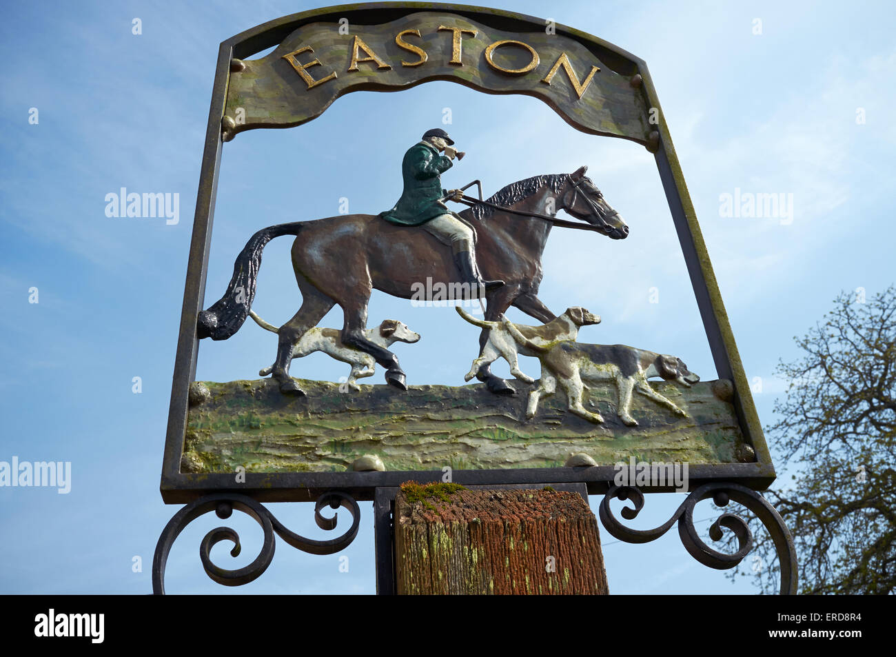 Village sign, Easton, Suffolk, UK Stock Photo - Alamy