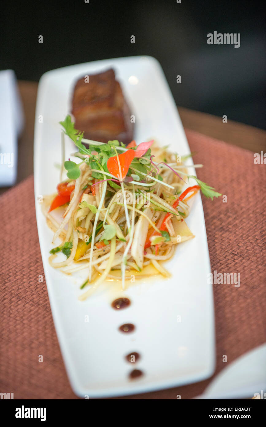 Family Fun in Montreal, Quebec, Canada. Gourmet prepared meal Stock ...