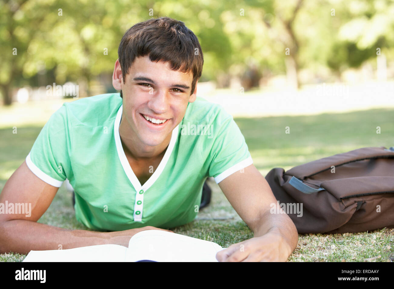 Teenage Boy Laying In Park High Resolution Stock Photography and Images ...