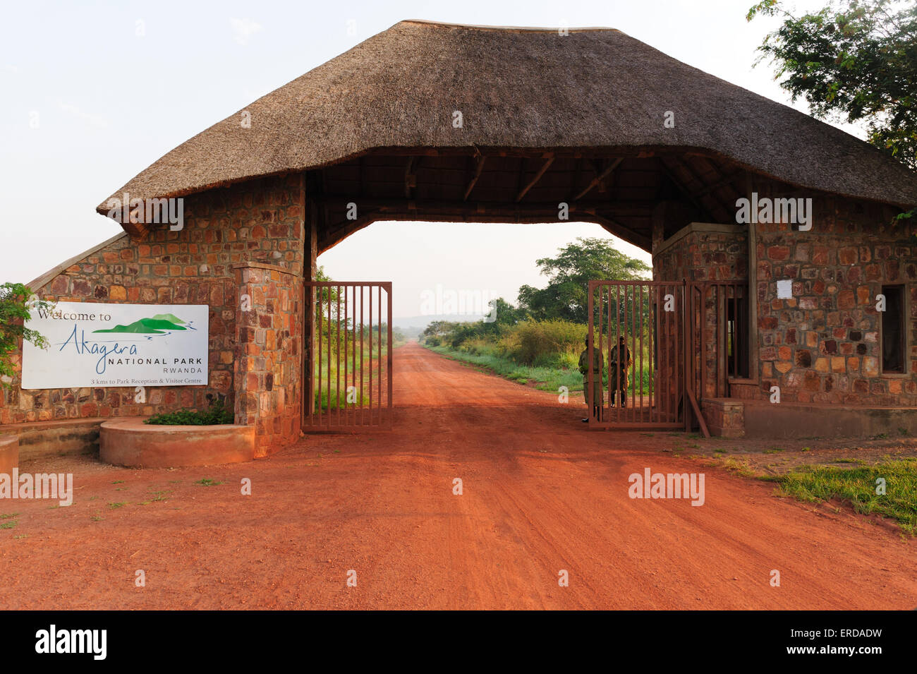 Akagera National Park, Rwanda. The entranc gate Stock Photo - Alamy