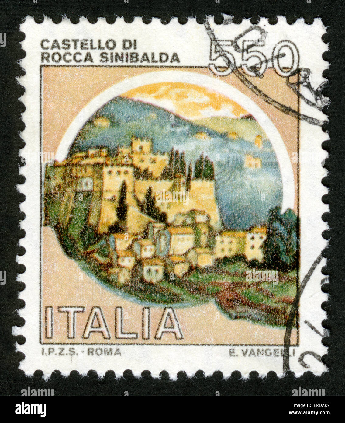 Italy,post mark,stamp, art, castles, historical monuments Stock Photo ...