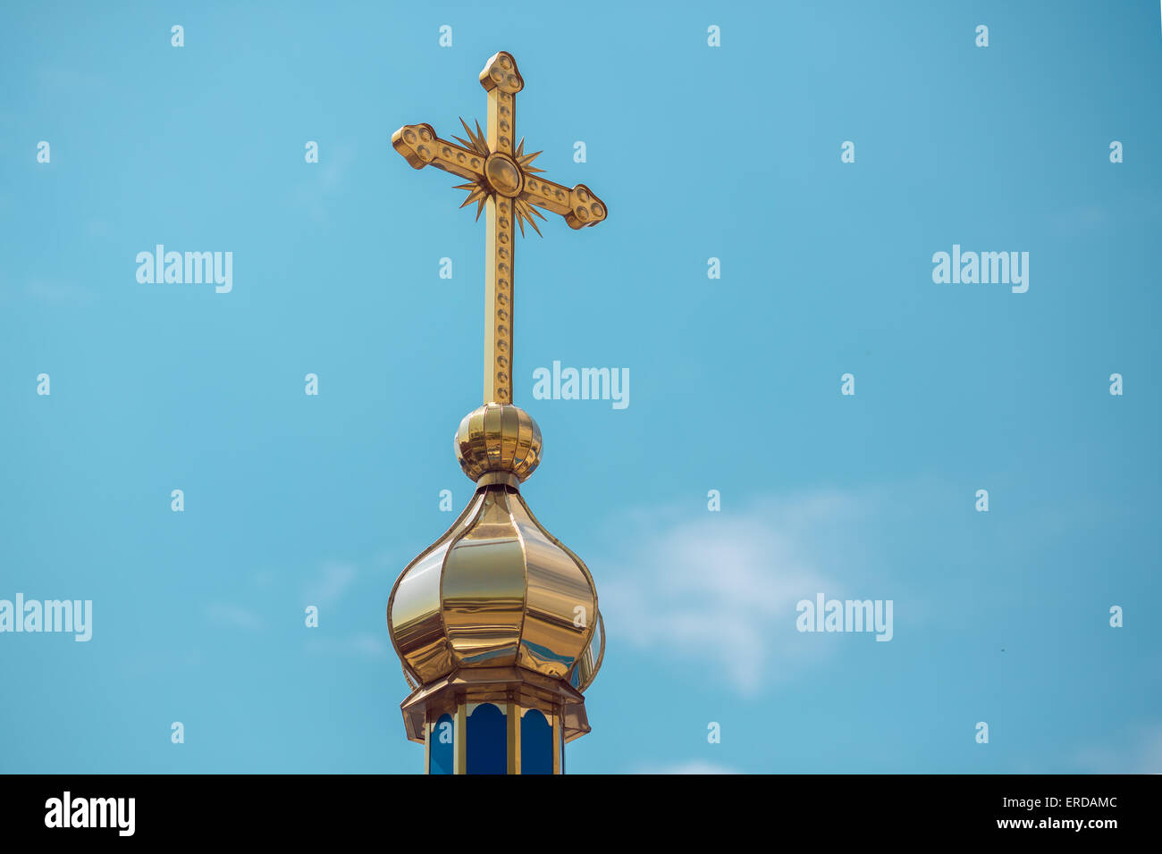 Cross on the top of church Stock Photo - Alamy
