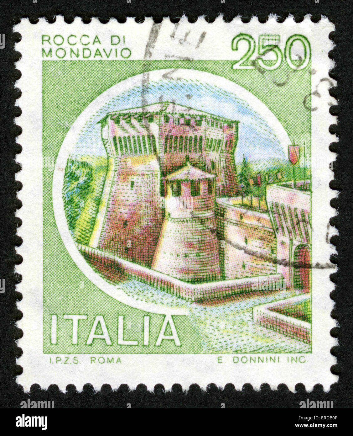 Italy,post mark,stamp, art, castles, historical monuments Stock Photo ...