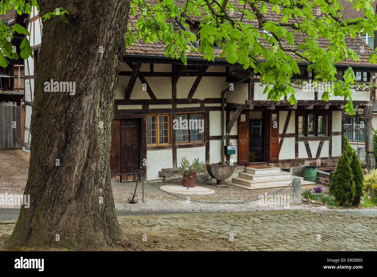 Afternoon in Allschwil-village, canton Basel-Country, Switzerland Stock ...