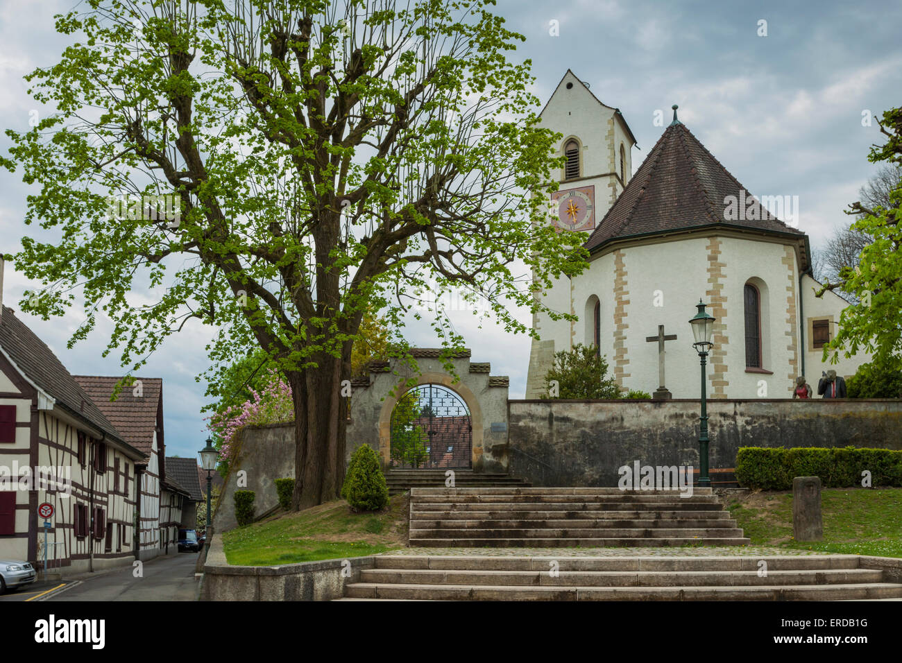 Afternoon in Allschwil-village, canton Basel-Country, Switzerland Stock ...